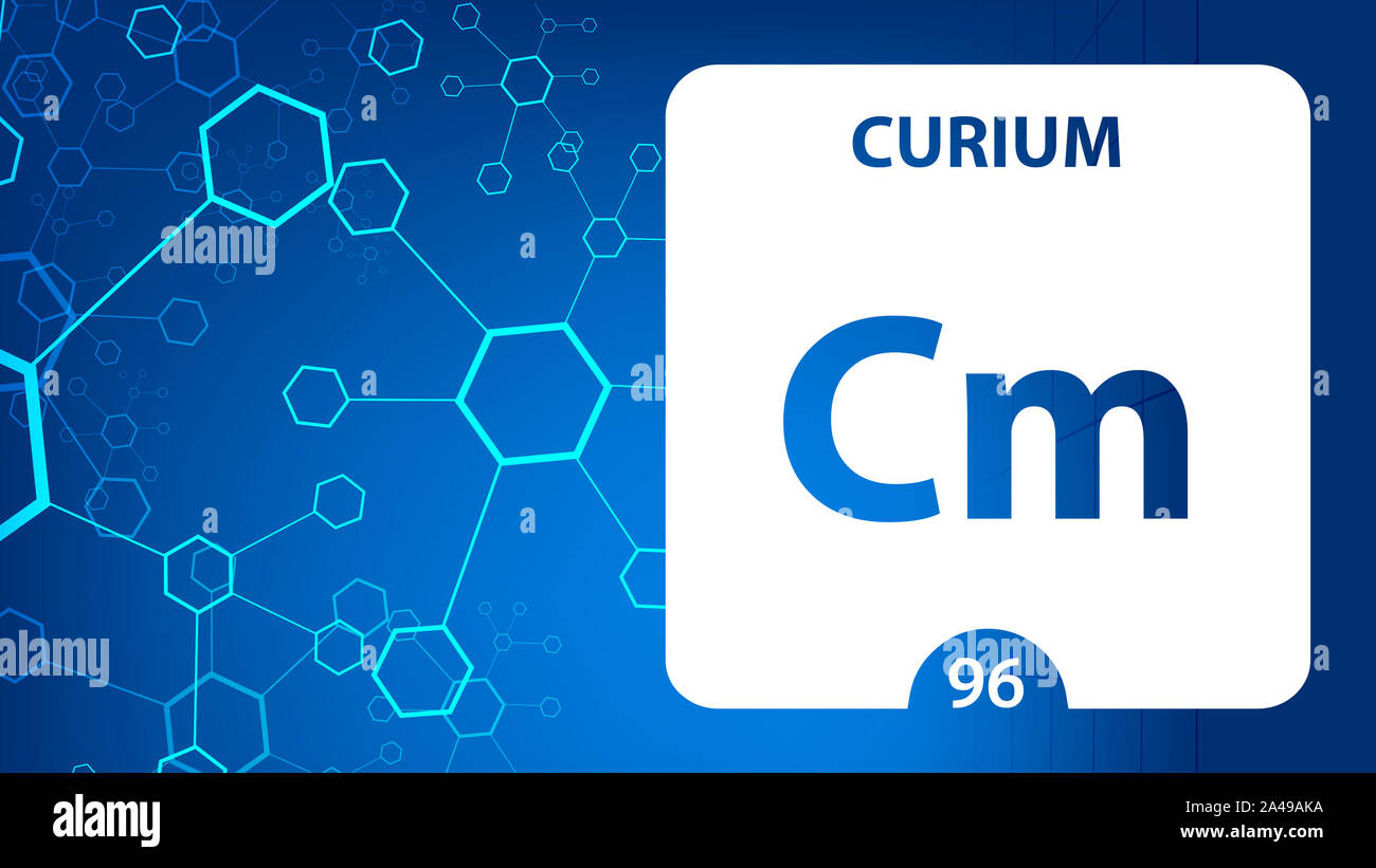 Curium 96 element. Alkaline earth metals. Chemical Element of Mendeleev ...