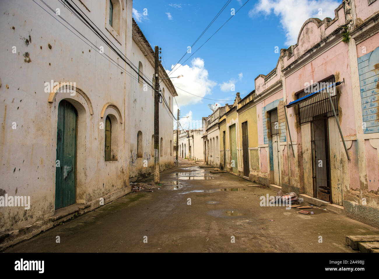 Penedo, Alagoas, Brazil -July 04, 2016: Street of the colonial city of ...