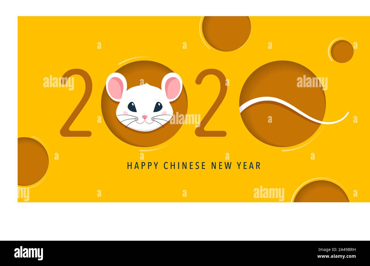 Happy Chinese new year design. 2020 Rat zodiac. Cute mouse cartoon ...
