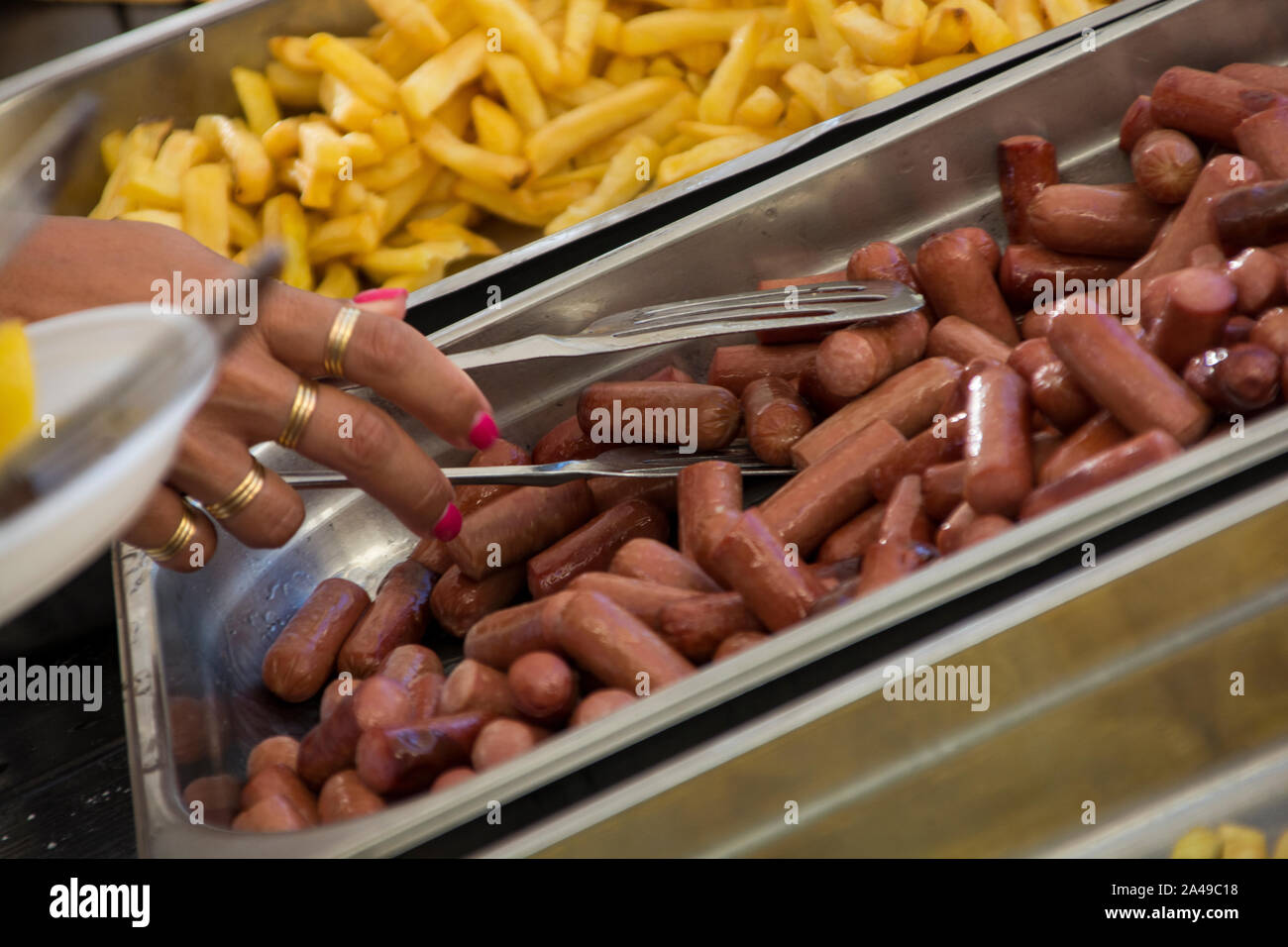 Full pan of Wurstel 7 Stock Photo - Alamy