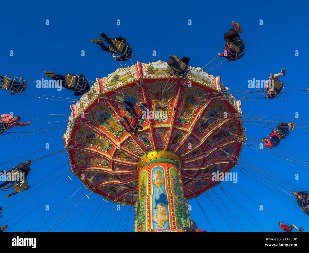 Rotating chain carousel on the Oktoberfest, Munich, Bavaria, Germany ...
