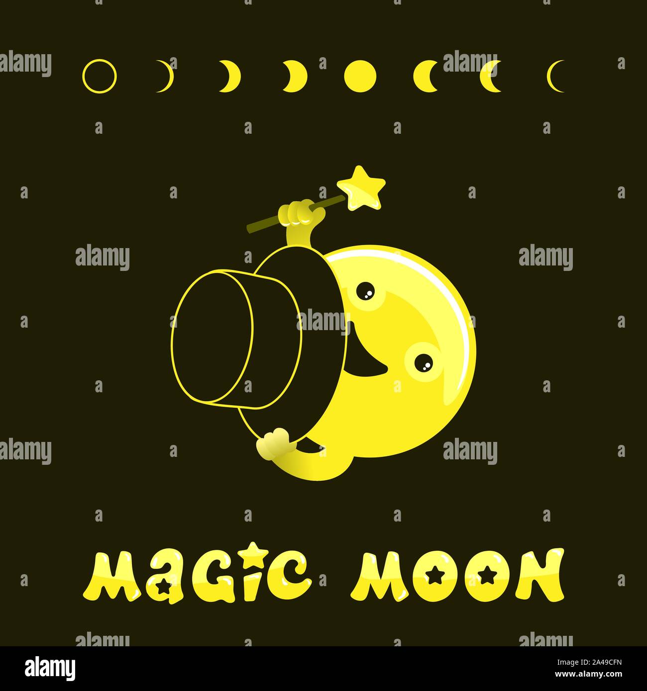 Phases of the moon a year calendar Stock Vector Images - Alamy