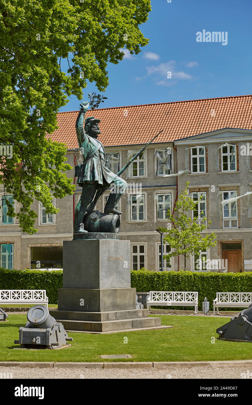 The statue Landsoldaten The Foot Soldier in Fredericia Denmark Stock ...