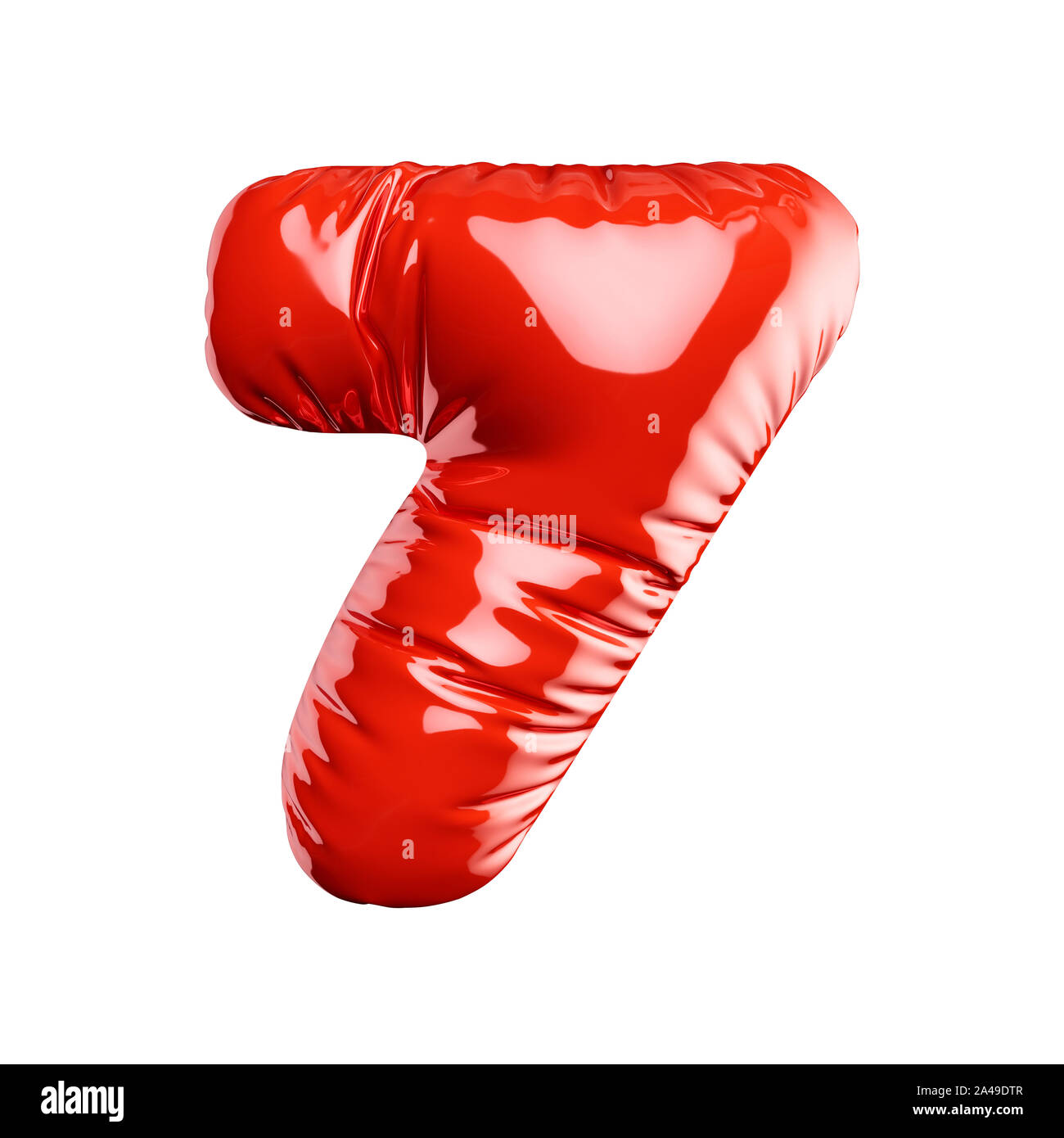English alphabet red balloon digit font number character 7 seven on ...