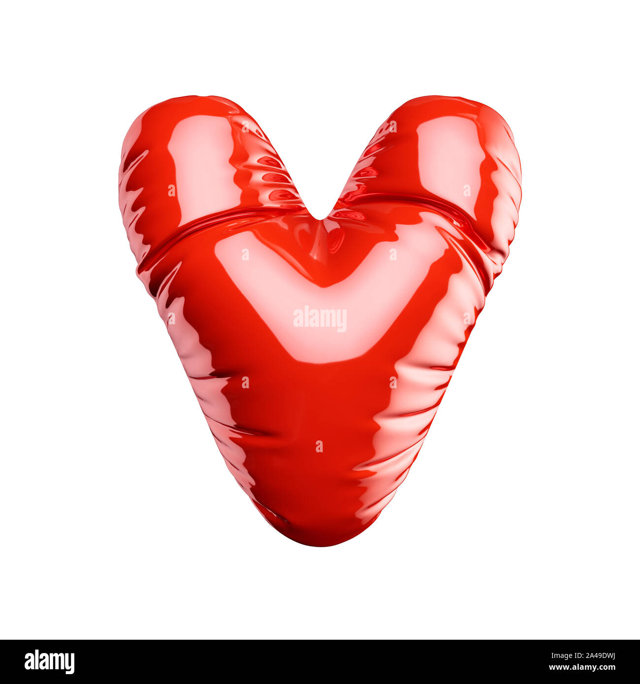 English alphabet red balloon letter font text character V on white ...