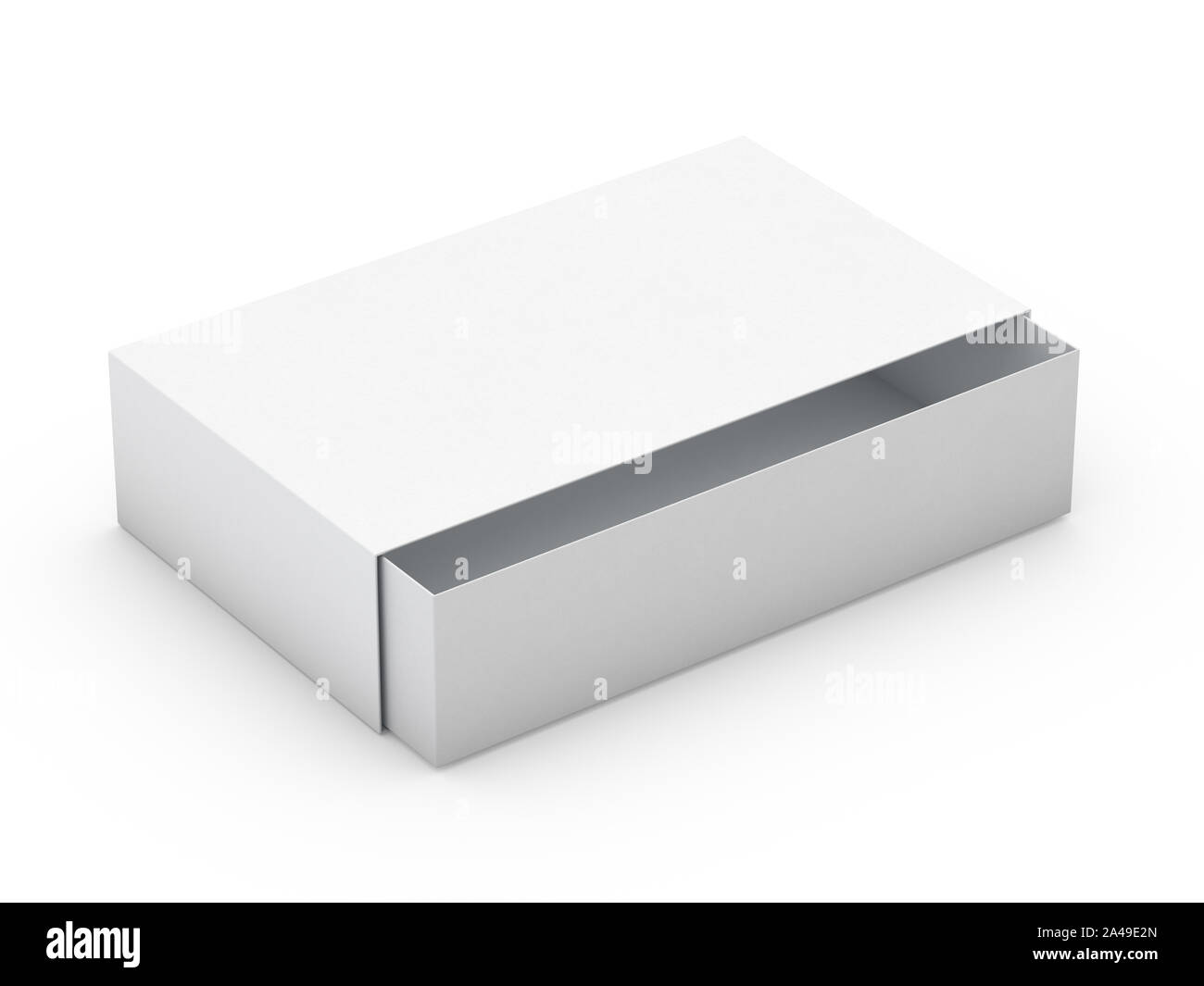 White box mock up isolated on white background. 3D rendering Stock ...