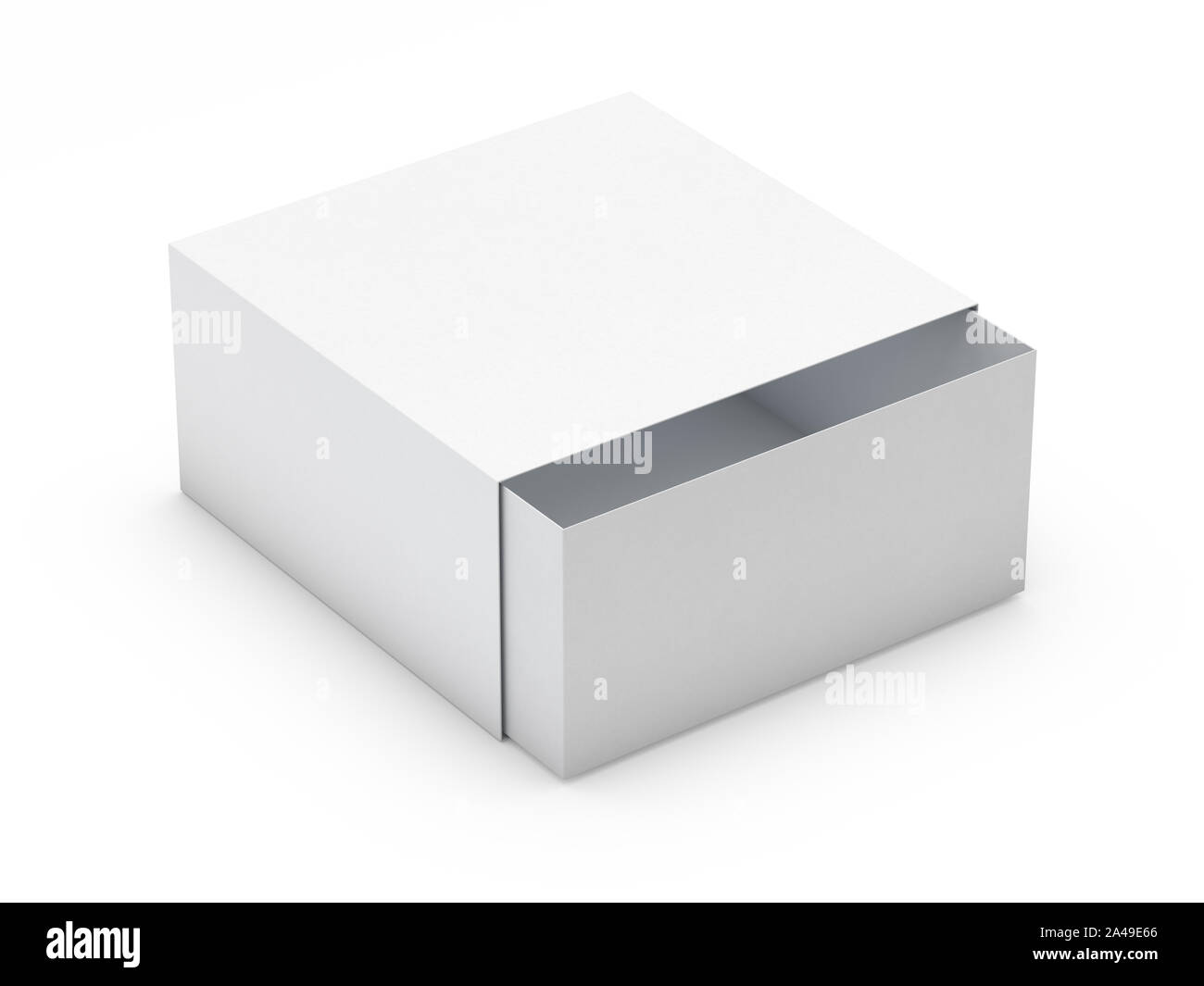 White box mock up isolated on white background. 3D rendering Stock ...
