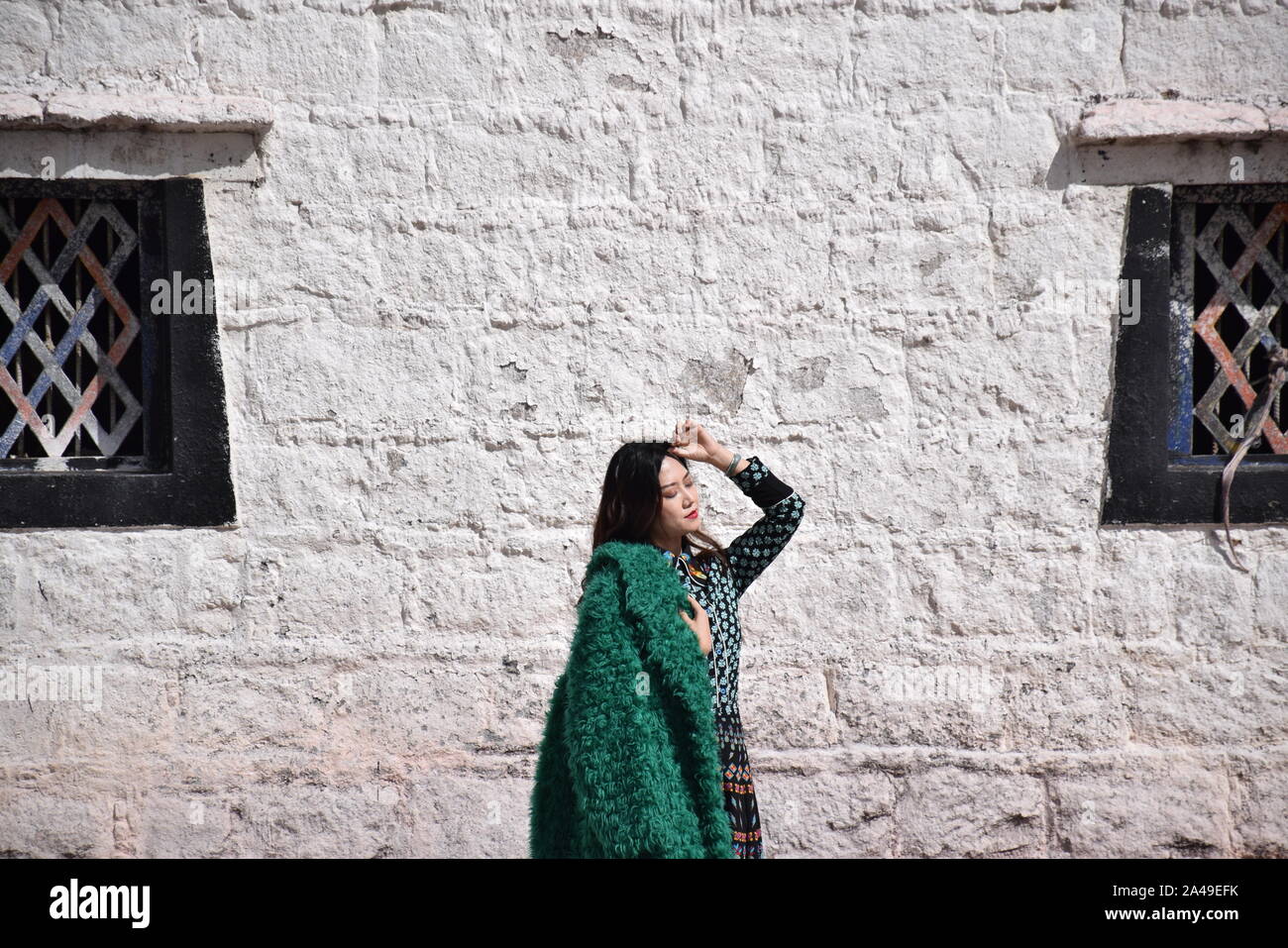 Beautiful asian girl taking photo shoot dressed with traditional ...