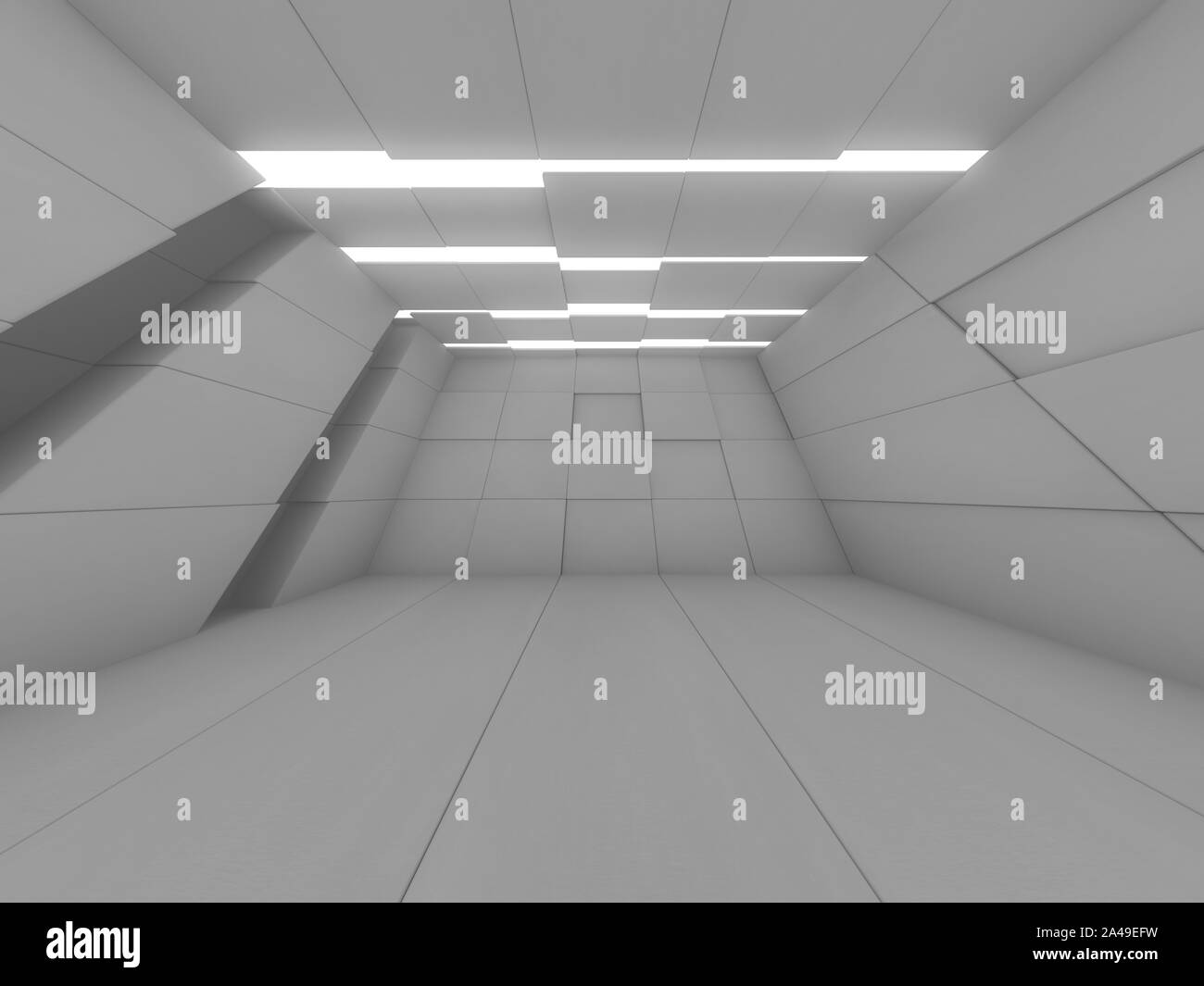 Abstract modern architecture background, empty open space interior. 3D ...