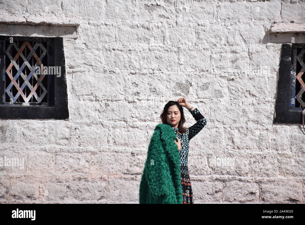 Beautiful asian girl taking photo shoot dressed with traditional ...