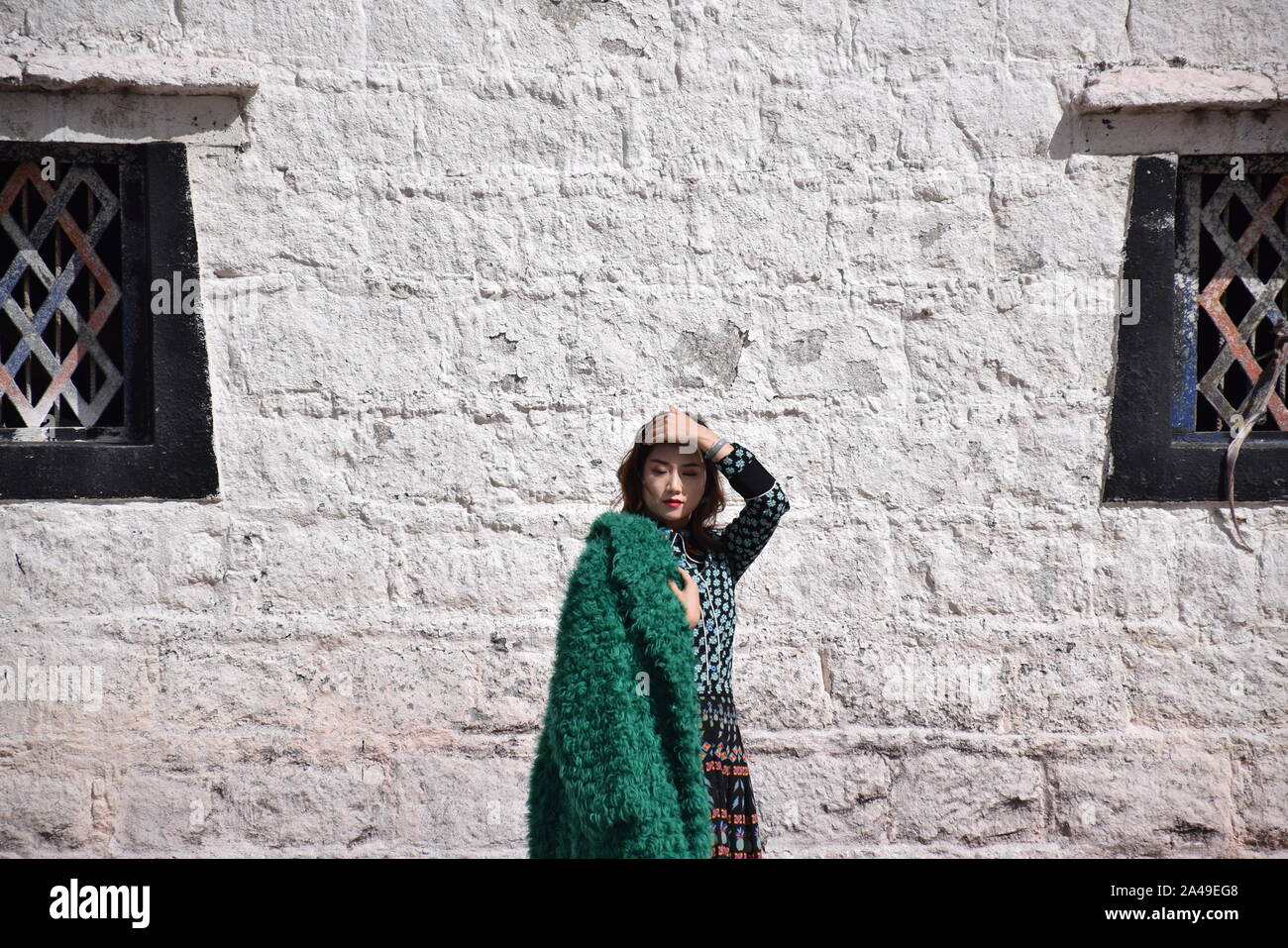 Beautiful asian girl taking photo shoot dressed with traditional ...