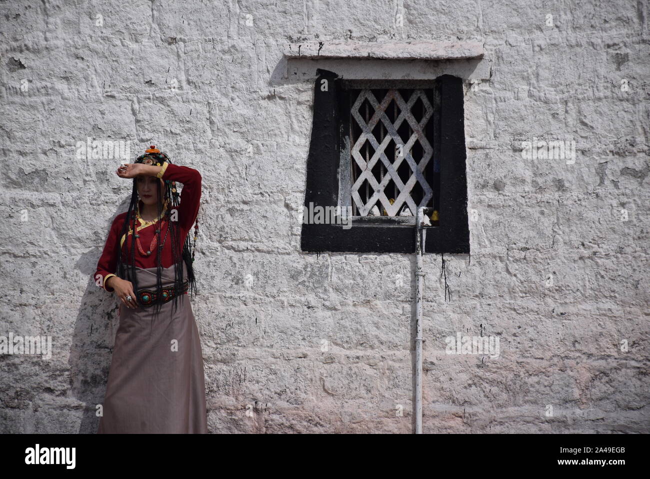 Beautiful asian girl taking photo shoot dressed with traditional ...