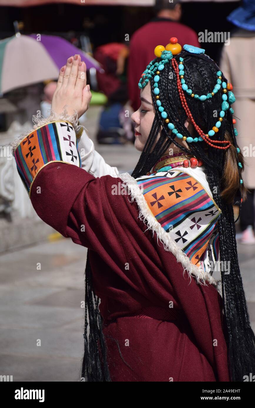 Beautiful asian girl taking photo shoot dressed with traditional ...