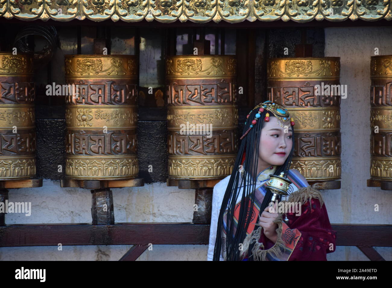 Beautiful asian girl taking photo shoot dressed with traditional ...