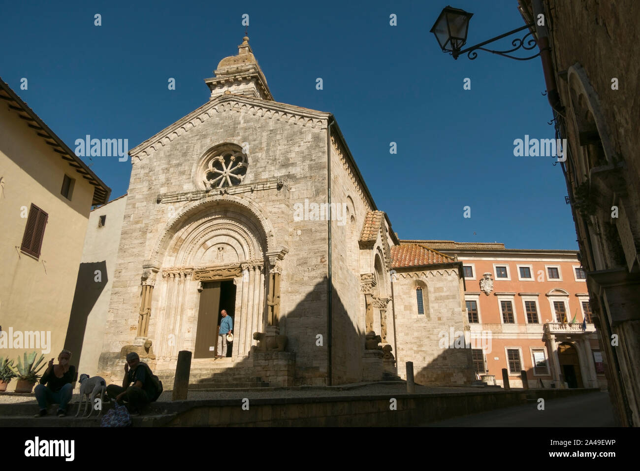 Collegiate church of San Quirico in the Romanesque style located in the ...