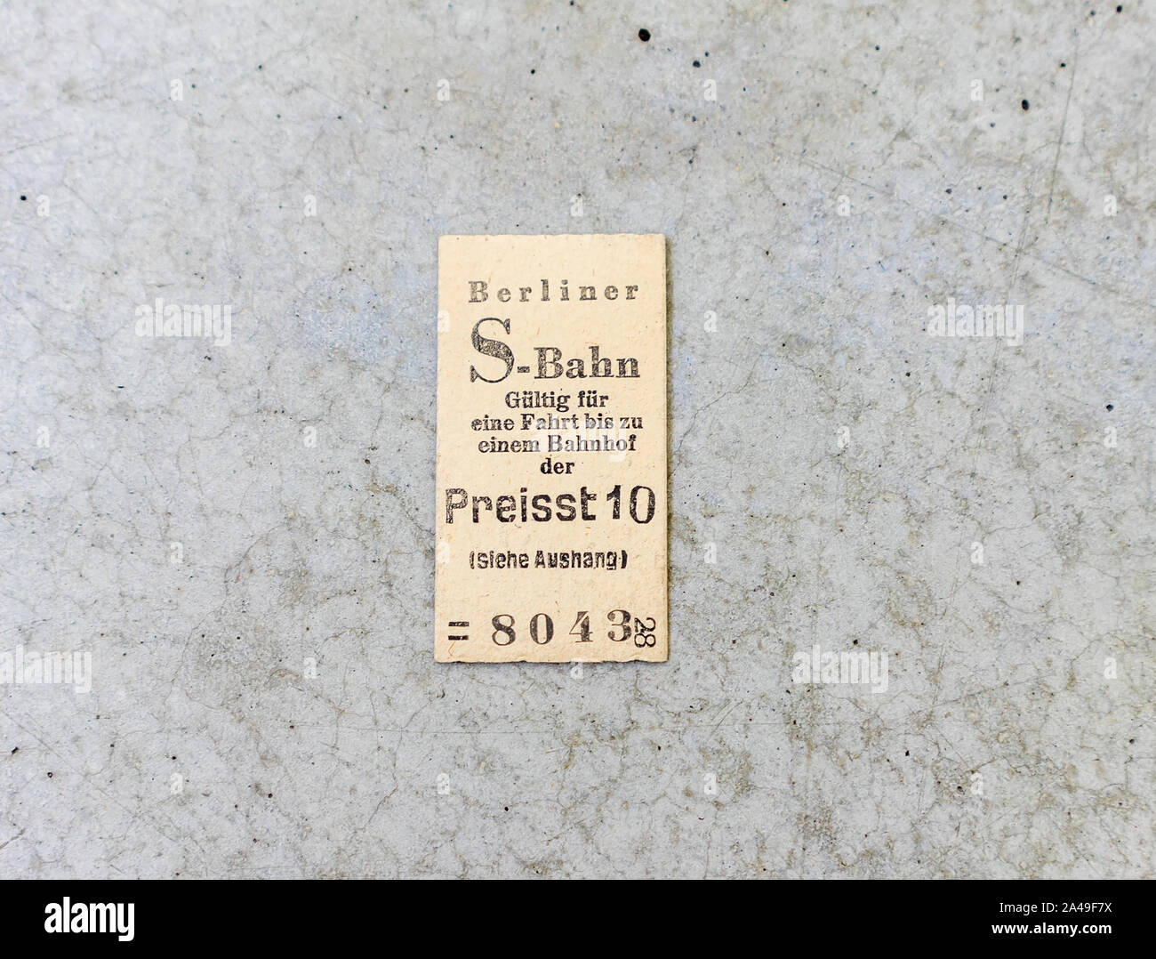 An old city train (S-Bahn) ticket, ca 1980s archival image, Berlin ...