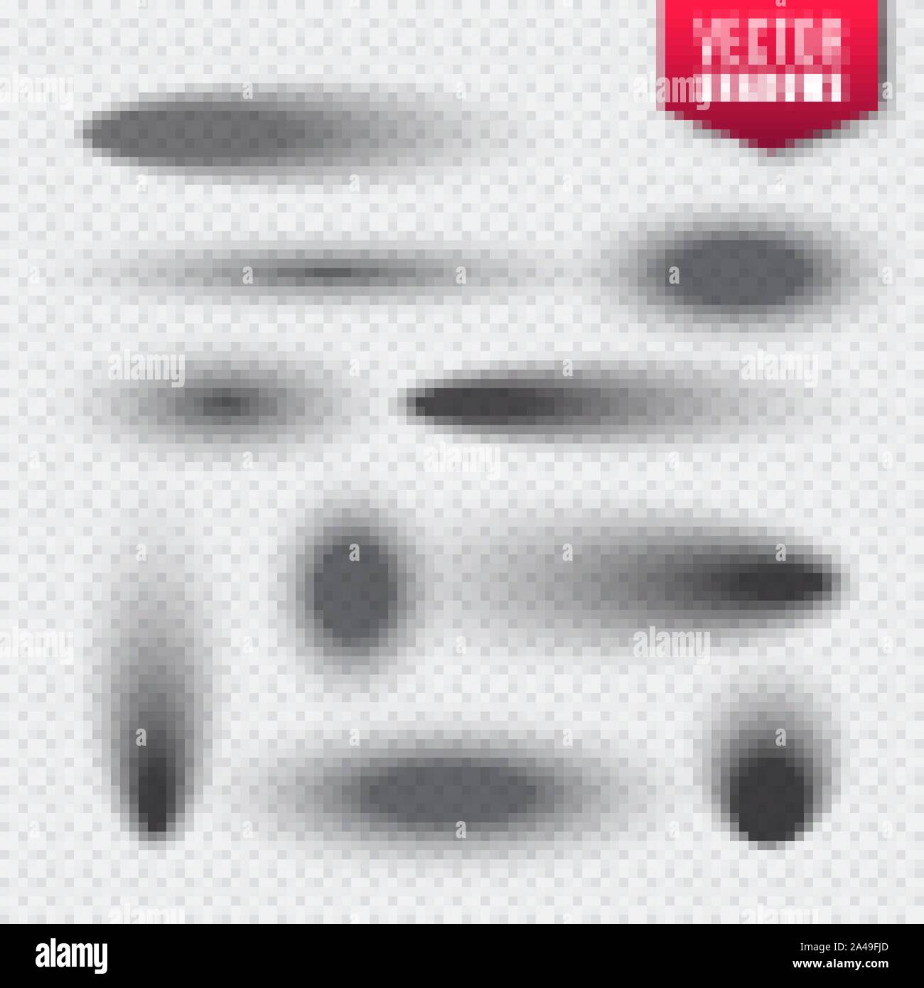 Vector shadows set on transparent background. Realistic isolated shadow ...