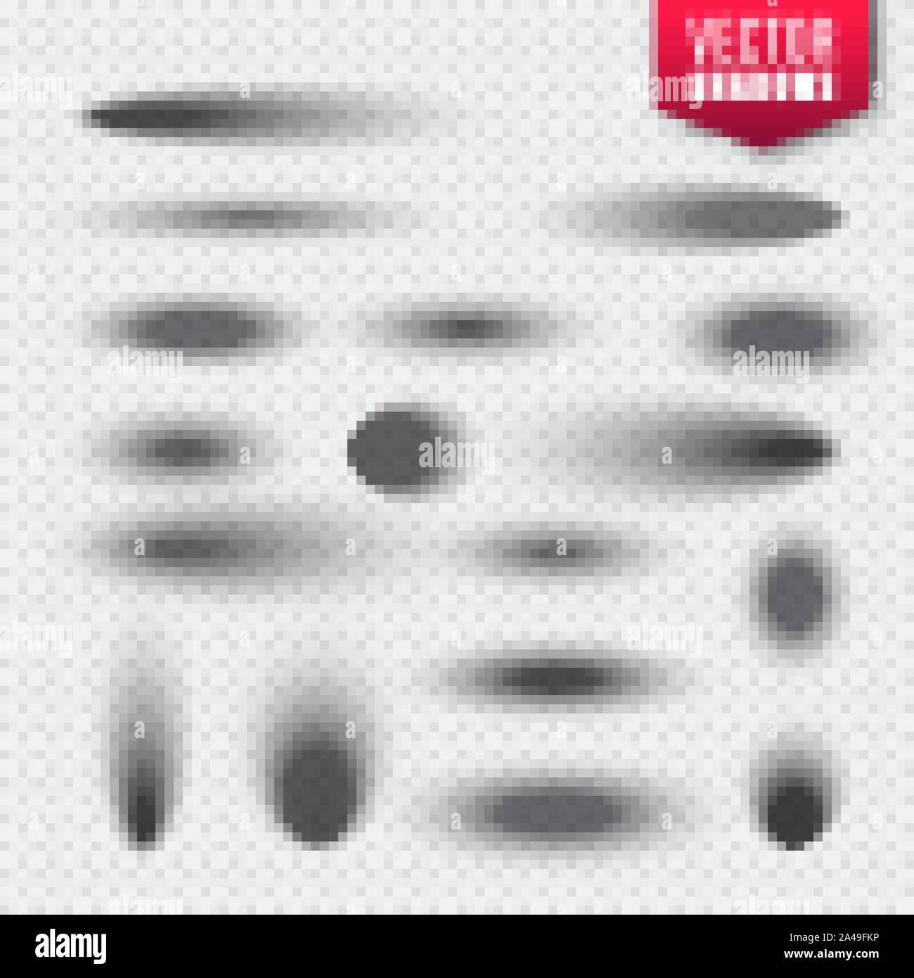 Vector shadows set on transparent background. Realistic isolated shadow ...