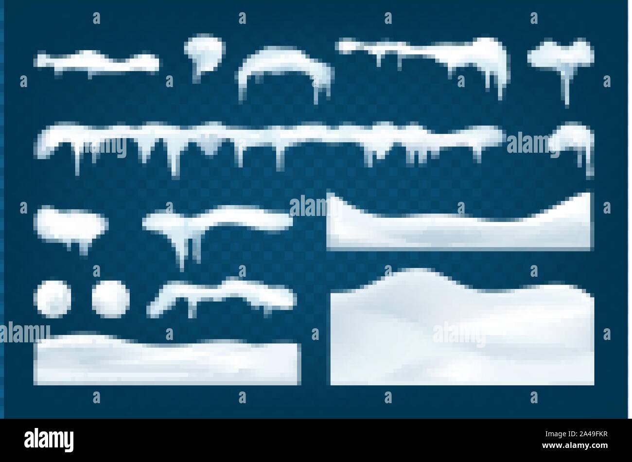 Realistic snowdrifts collection. Winter snowy abstract background ...