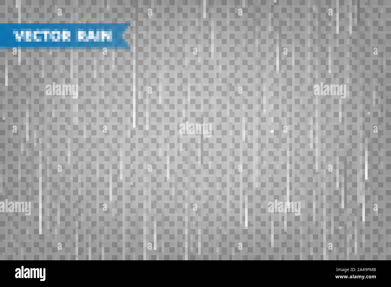 Realistic rain texture on transparent background. Rainfall, water drops ...