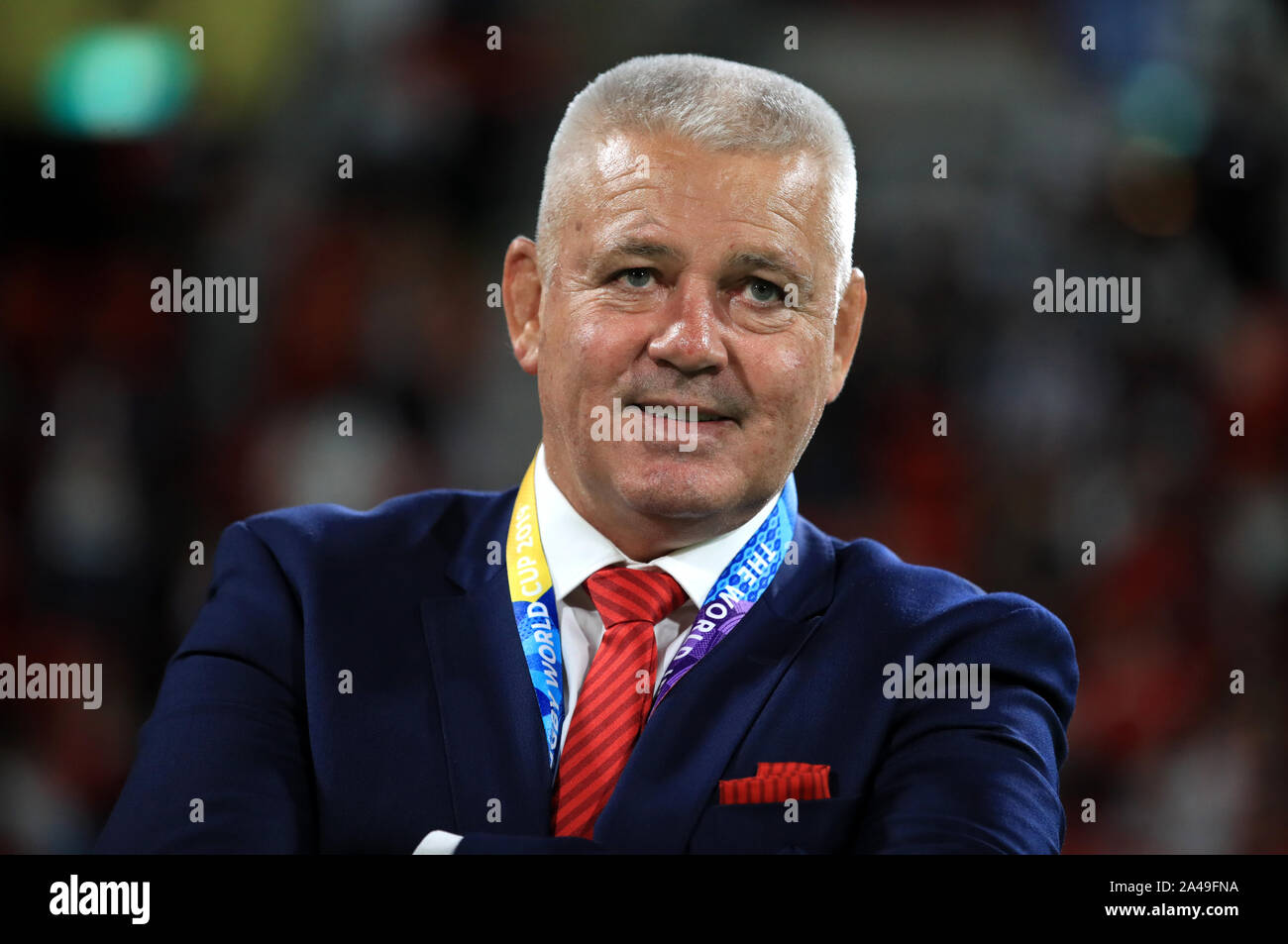 Wales head coach Warren Gatland during the 2019 Rugby World Cup match ...