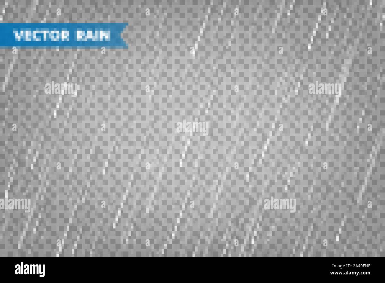 Realistic rain texture on transparent background. Rainfall, water drops ...