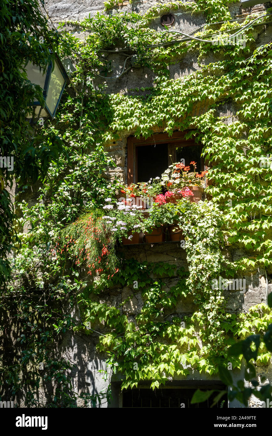 Calcata, Rome, Lazio, Italy: typical house of the medieval village ...
