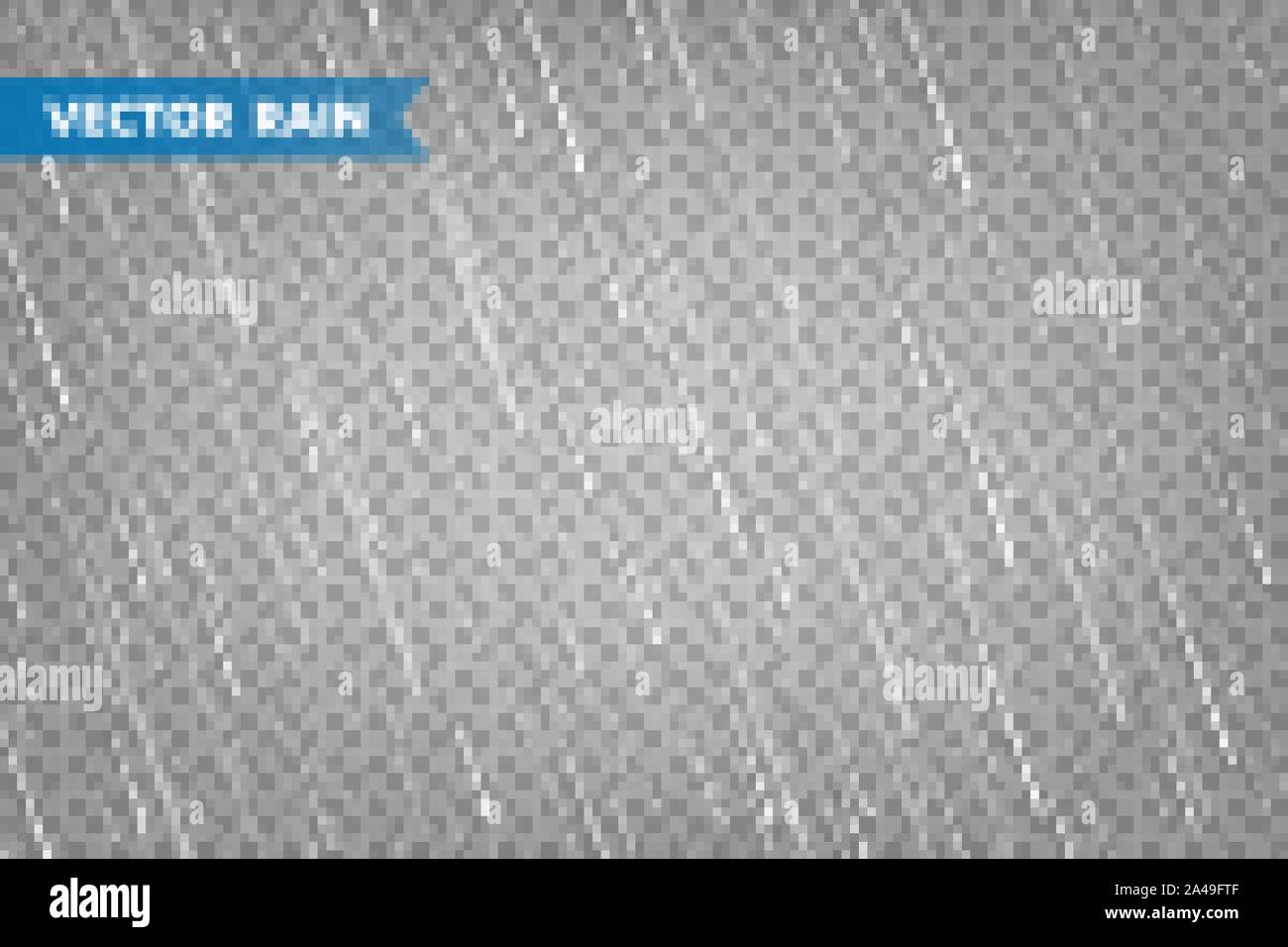 Realistic rain texture on transparent background. Rainfall, water drops ...