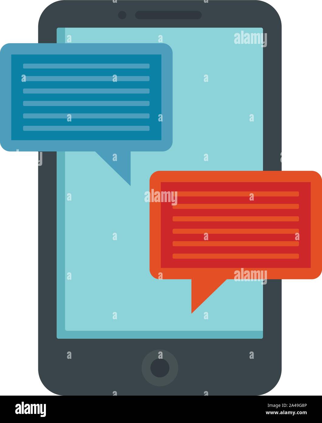 Smartphone learning chat icon. Flat illustration of smartphone learning ...