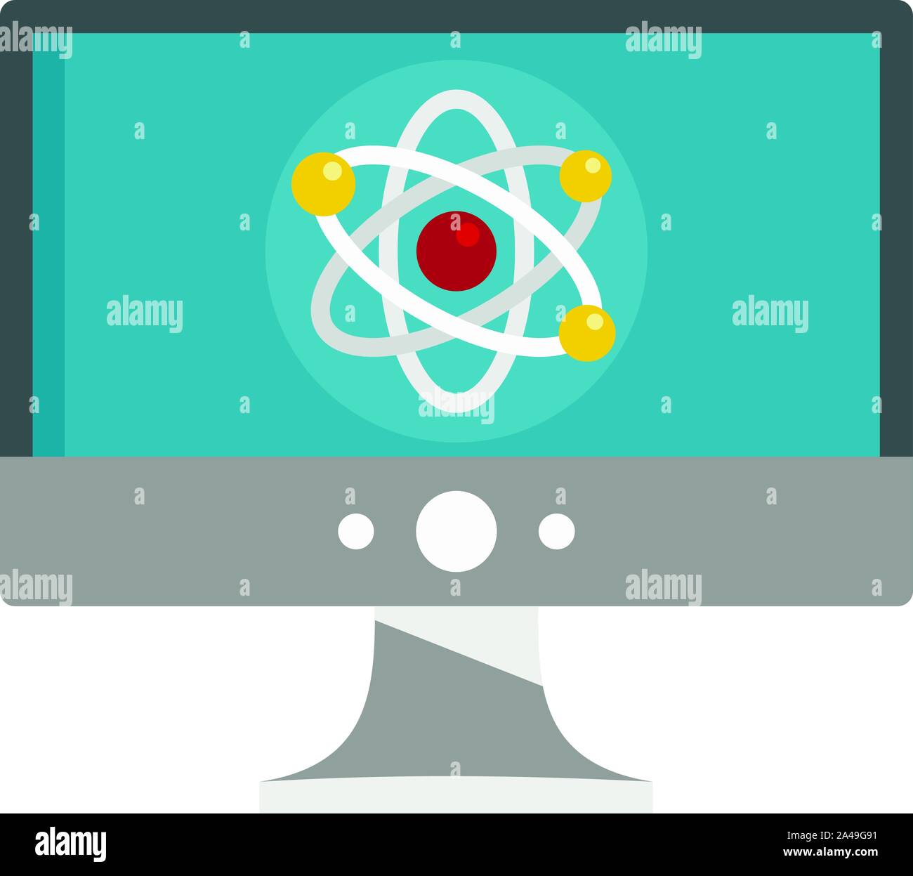 Computer learning icon. Flat illustration of computer learning vector ...