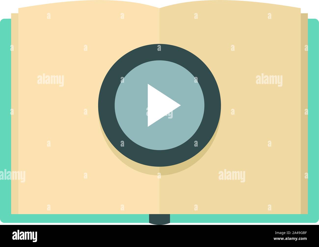 Online book learning icon. Flat illustration of online book learning ...