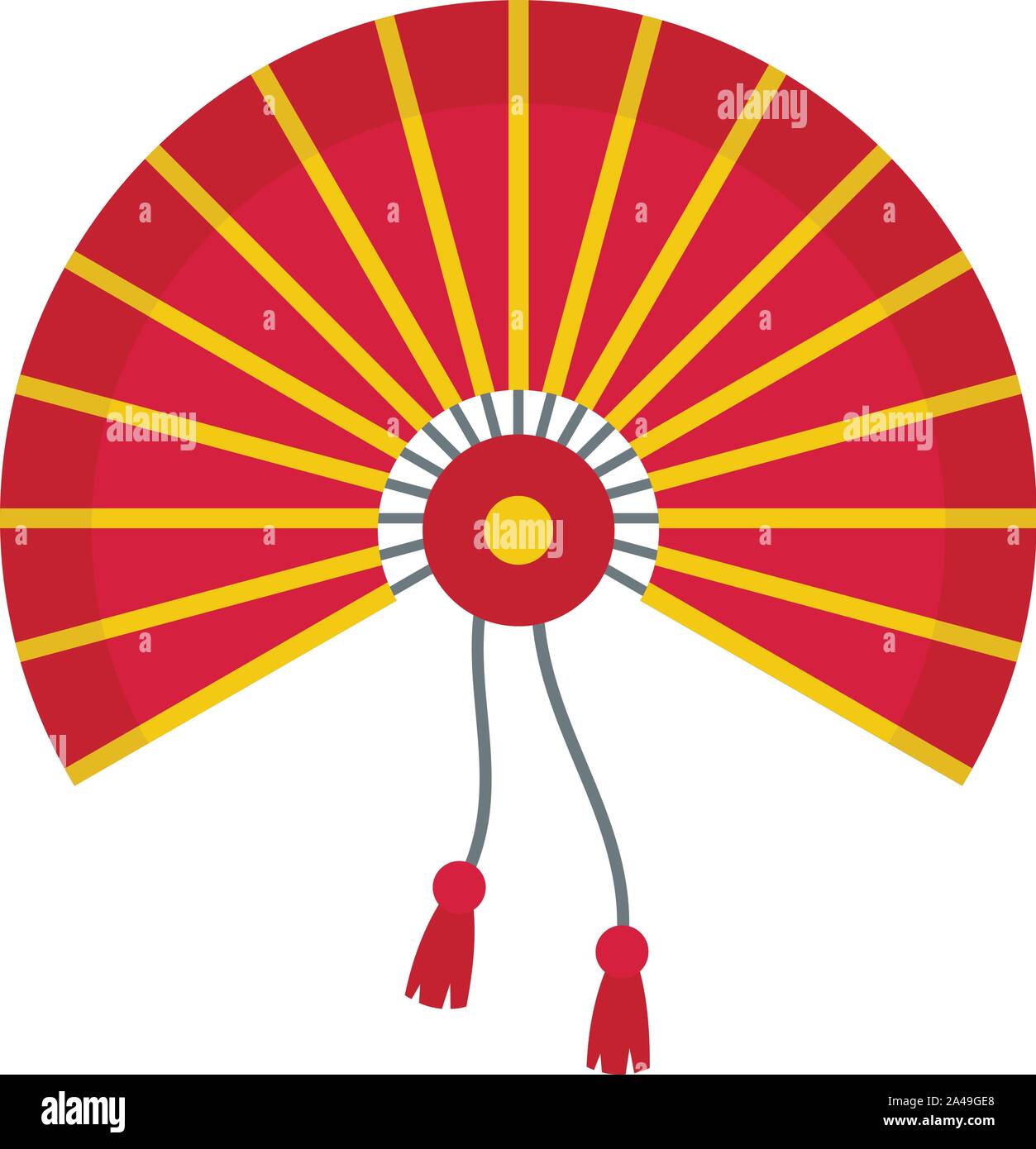 Festival hand fan icon. Flat illustration of festival hand fan vector ...