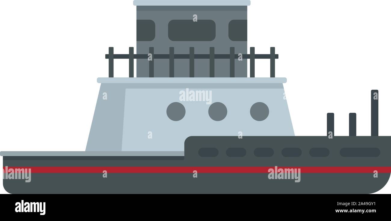 Tug boat icon. Flat illustration of tug boat vector icon for web design ...