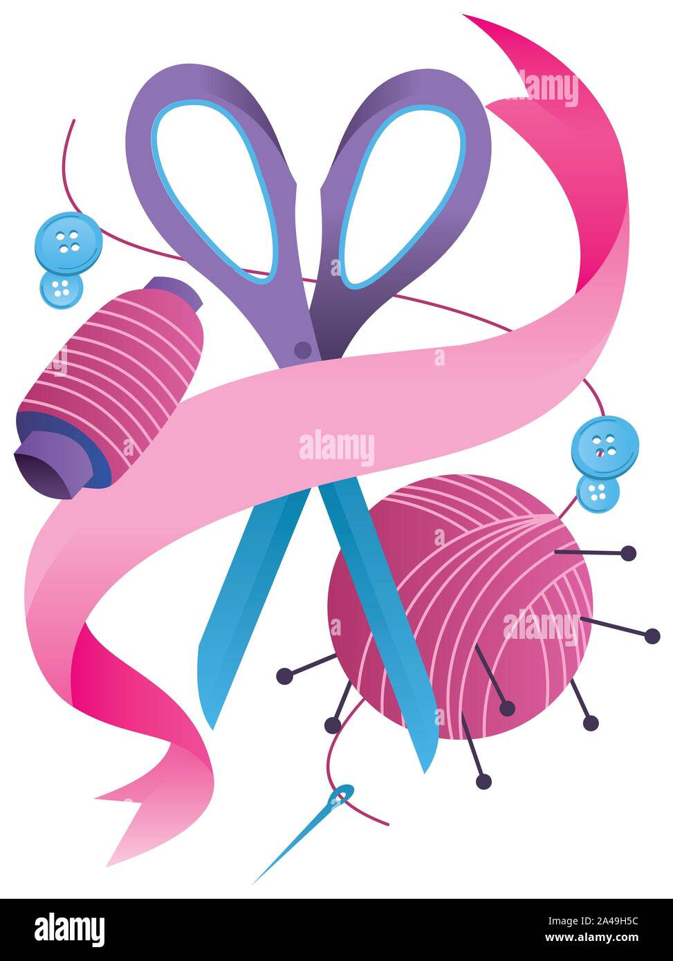 Set sewing thread hand hi-res stock photography and images - Alamy