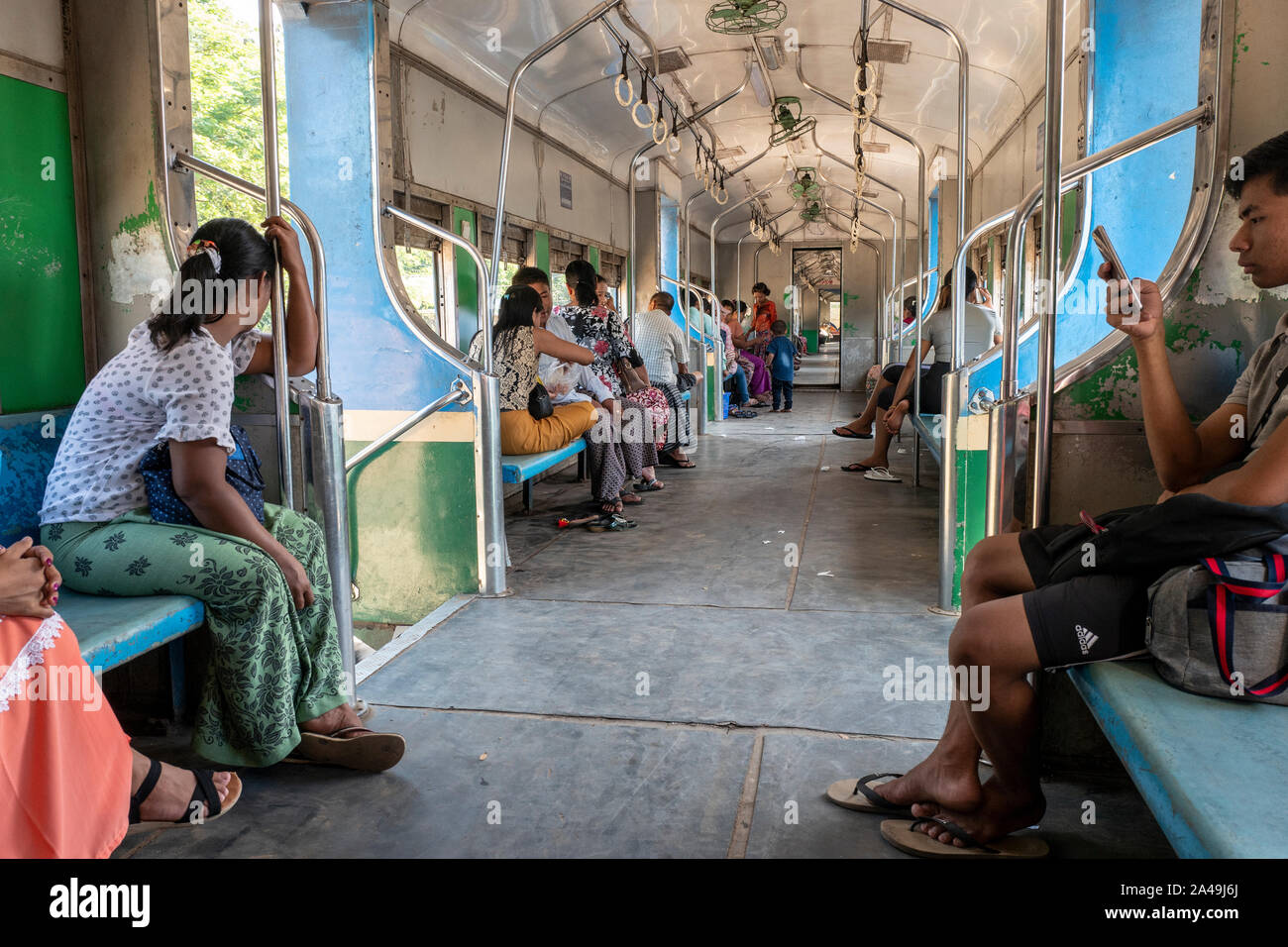 Rail Tracks And Platform At Yangon Station High Resolution Stock ...
