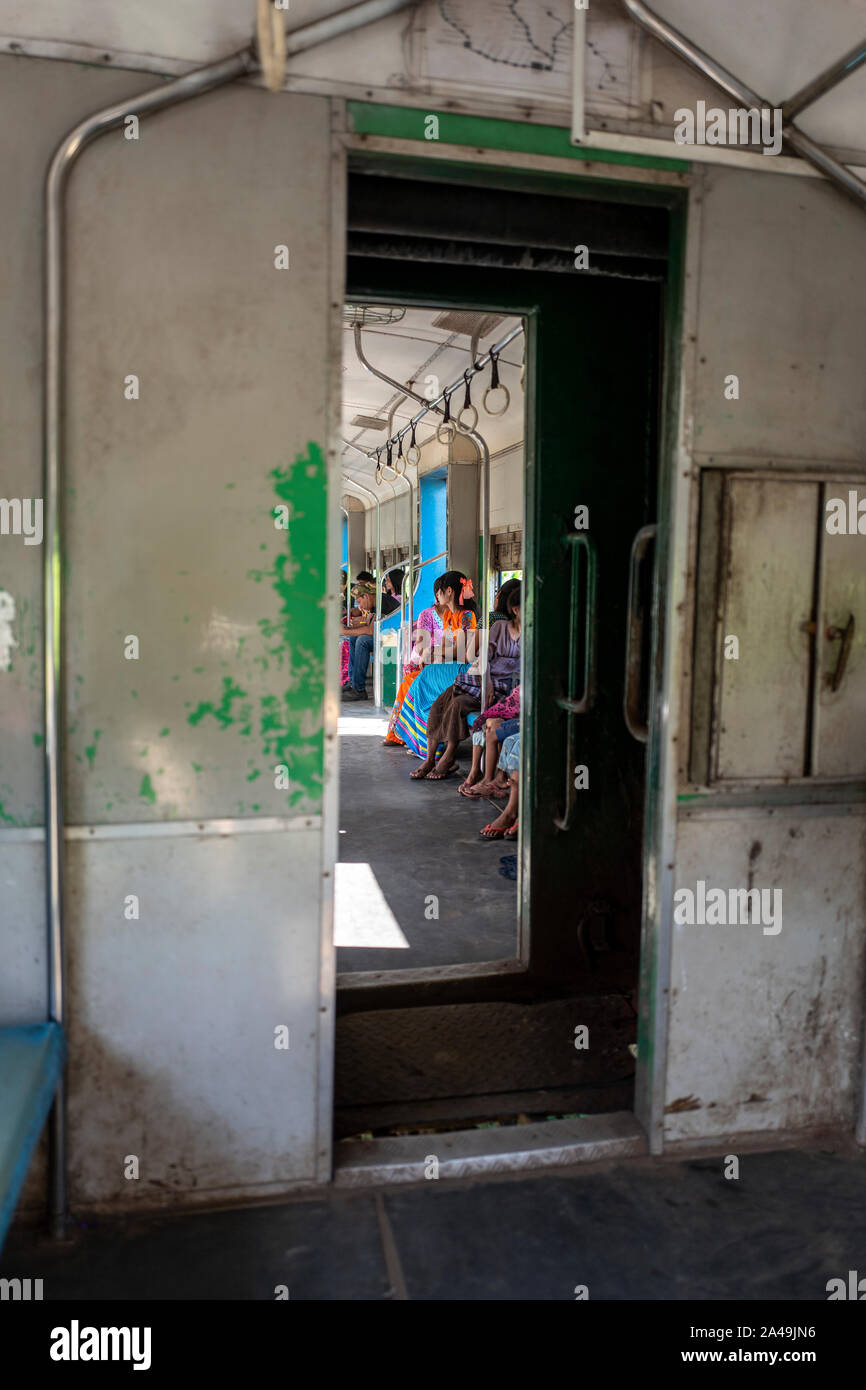 Rail tracks and platform at yangon station hi-res stock photography and ...