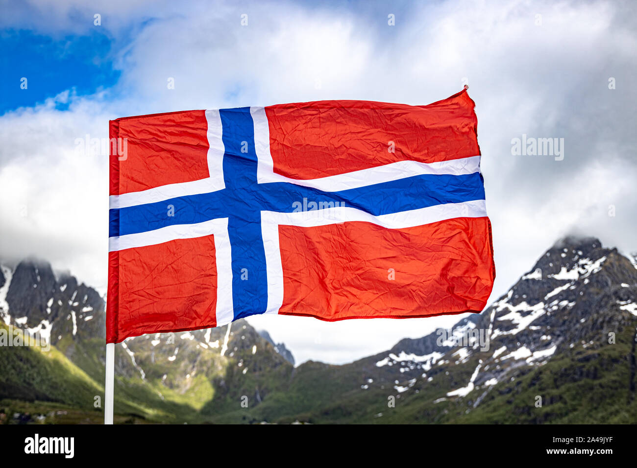 Norway Flag. Beautiful Nature Norway natural landscape Stock Photo - Alamy
