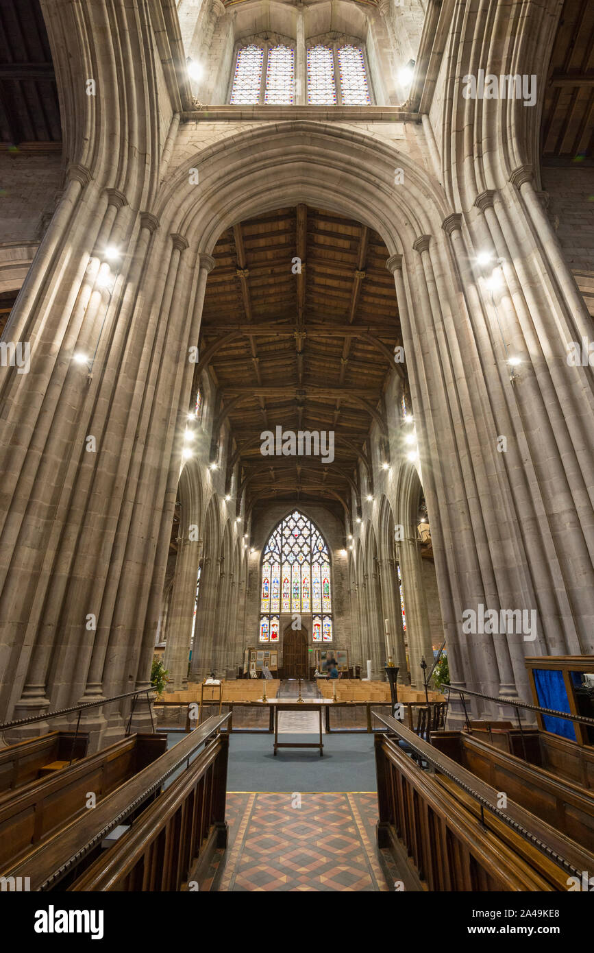 Interior of St Lawrence's church, Ludlow, Shropshire, England Stock ...