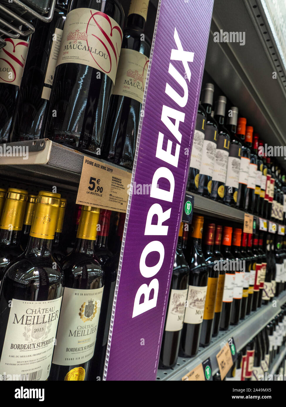 BORDEAUX Banner Bottles Shop Display Board sign French wine supermarket ...