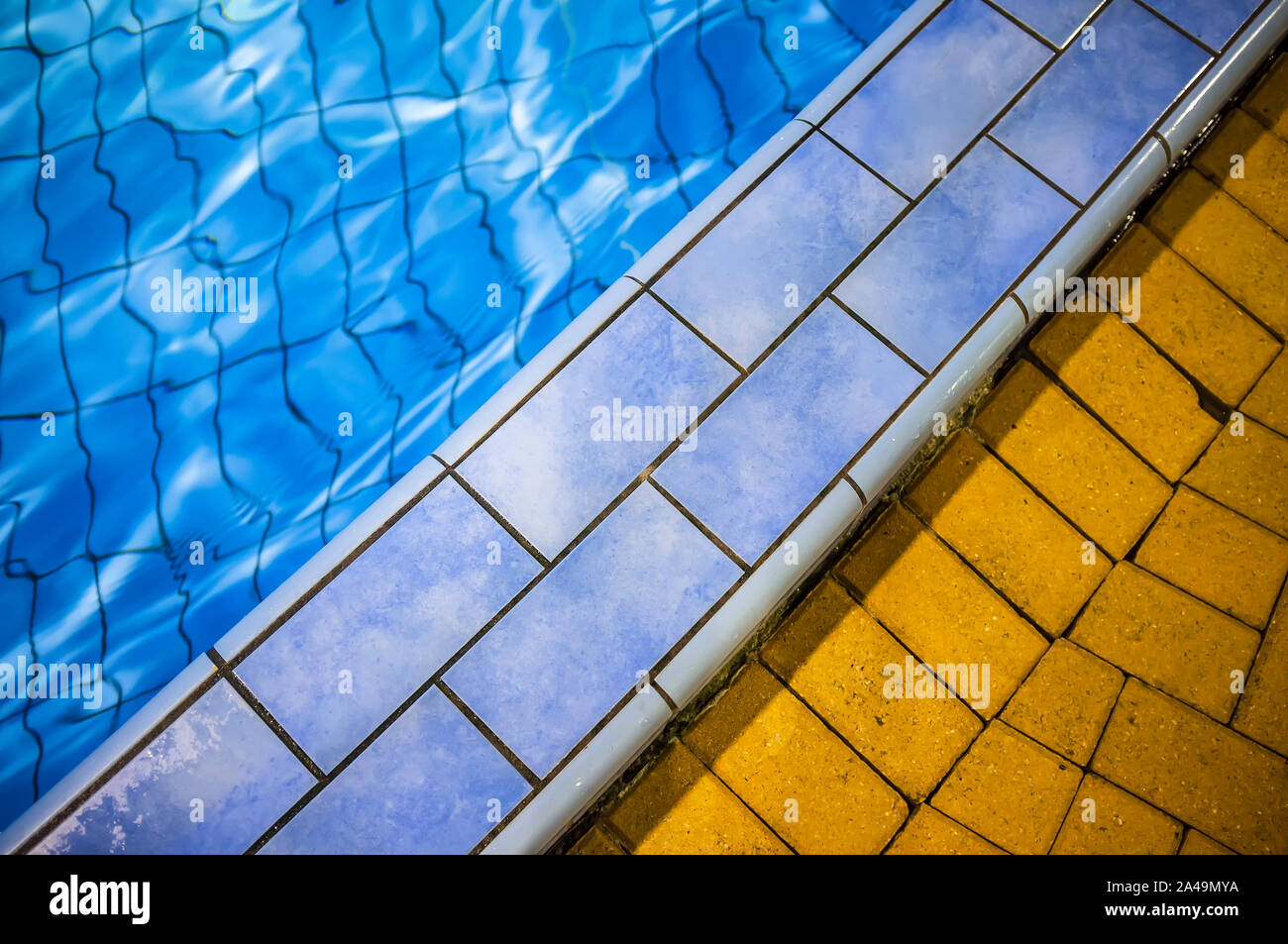Yellow is not slippery, safe tile on the floor and blue in the pool ...