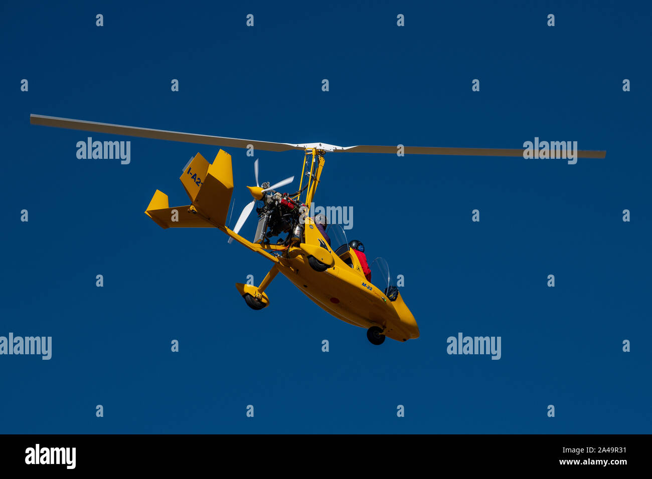 An M22 - Voyager Gyrocopter made by Magni Gyro flying over the Italian ...