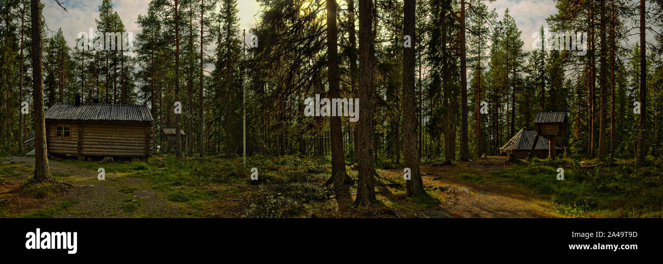 Panorama of Sami camp in Vilhelmina, Sweden Stock Photo - Alamy