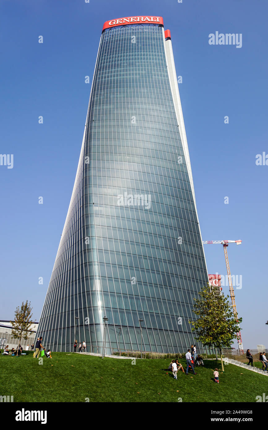 Milan, Italy - April 13, 2019: Skyscraper Generali Tower The Twisted ...