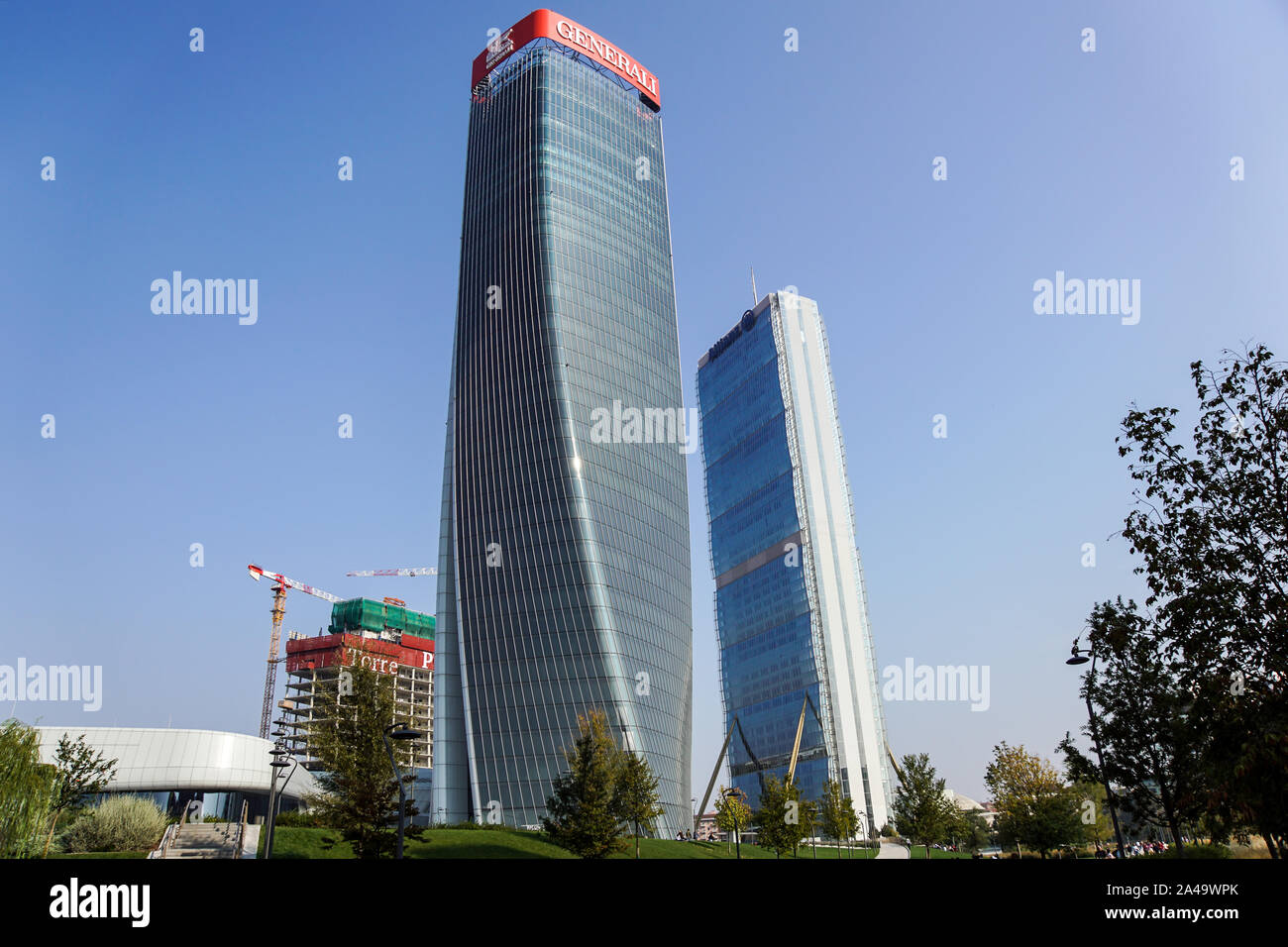 Milan, Italy - April 13, 2019: Skyscraper Generali Tower The Twisted ...