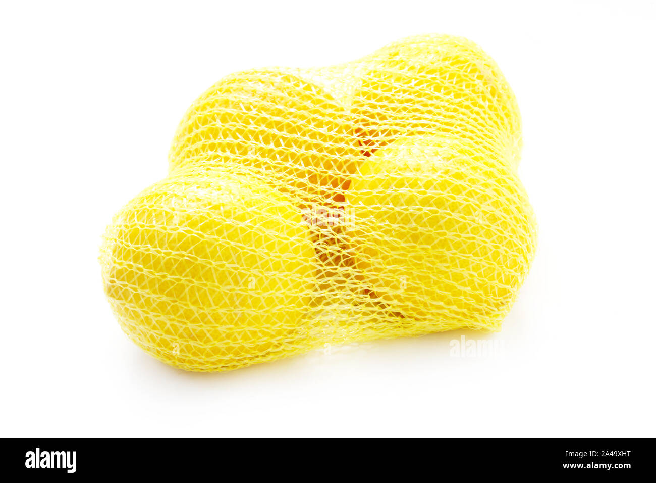Lemons In A Net Isolated On White Stock Photo - Alamy