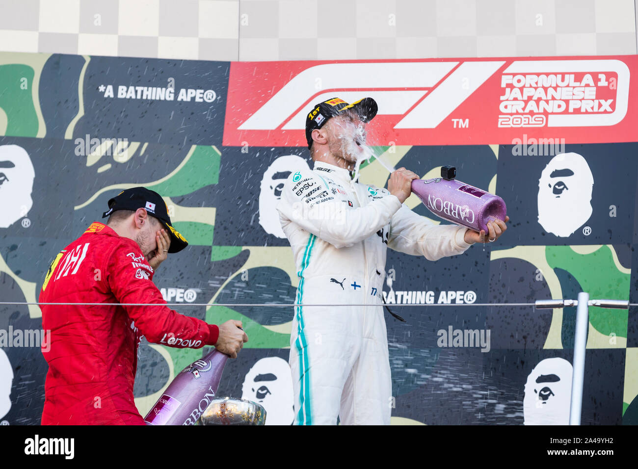 Mercedes amg f1 champagne on podium hi-res stock photography and images ...