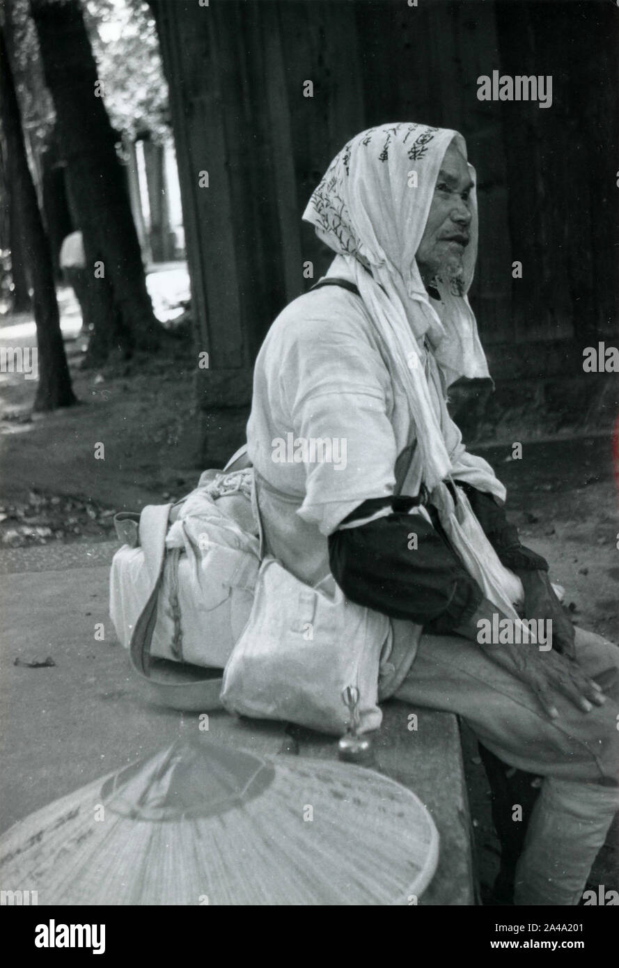 Japanese pilgrim at Omoto Shrine, Japan 1958 Stock Photo - Alamy