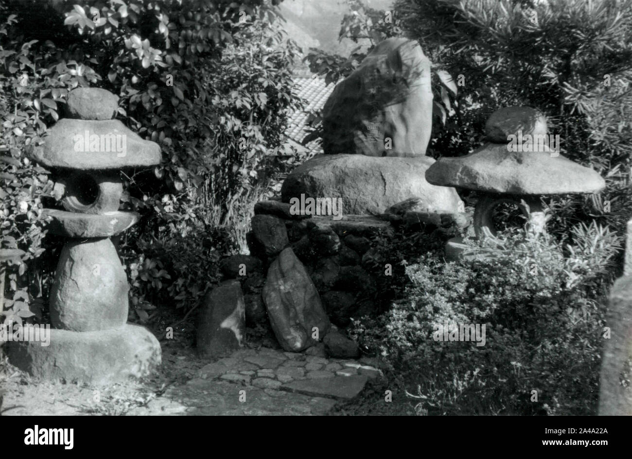 Japanese cemetery park, Japan 1958 Stock Photo - Alamy