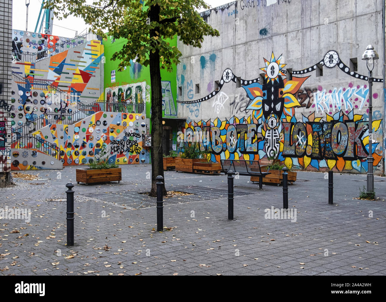 Colourful Kindl staircase in Neckarstraße,Neukölln,Berlin. Art project ...