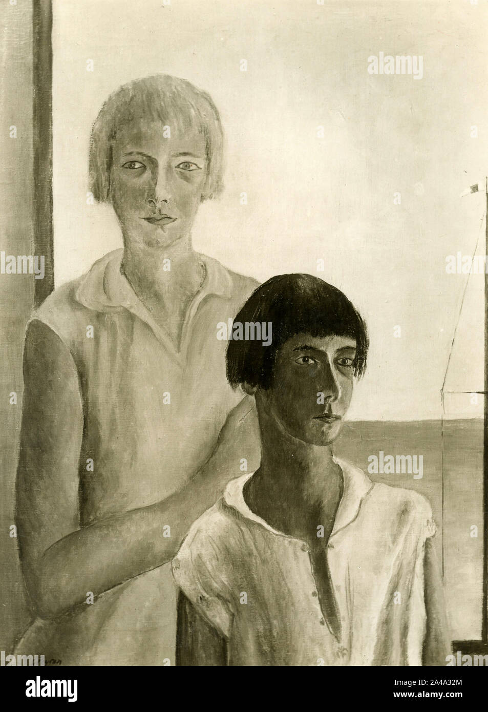 The Sisters, painting by Italian artist Guido Peyron, 1930s Stock Photo ...